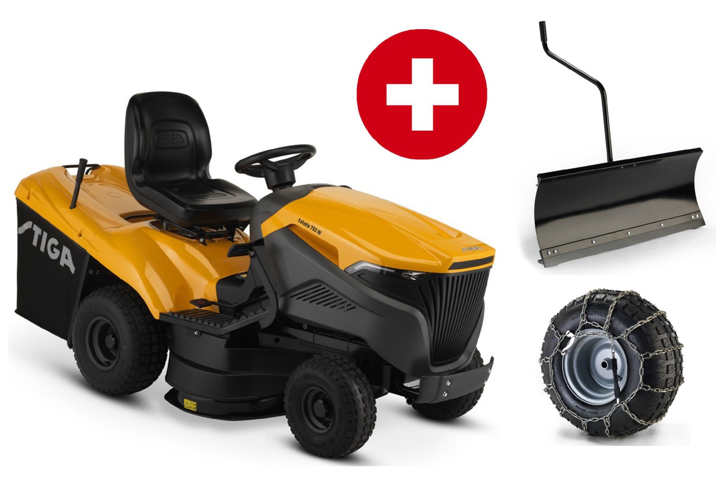 Stiga Rasentraktor Estate 792 W - Winterpaket mit Schneeschild und ...